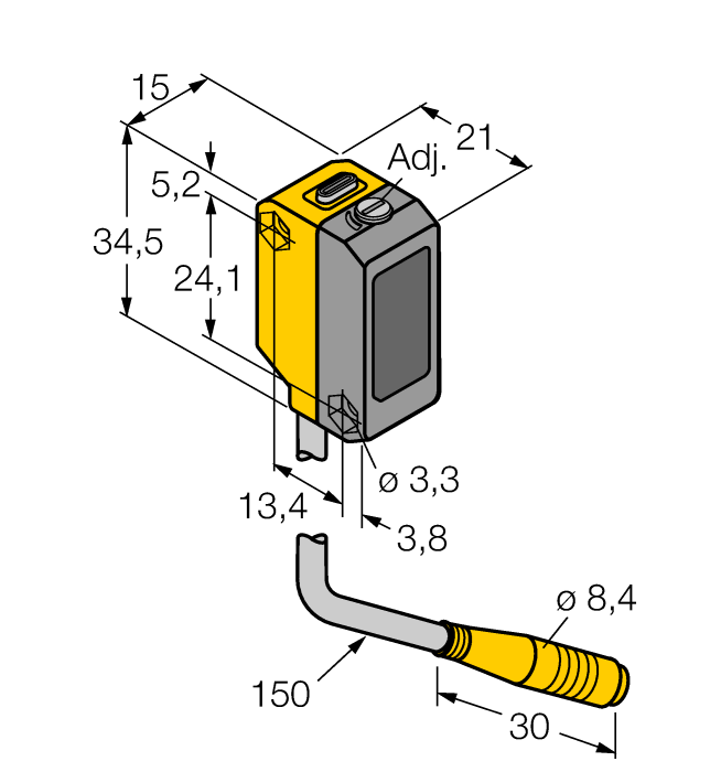 Photoelectric Sensor - Diffuse Mode Sensor with Adjustable Background ...